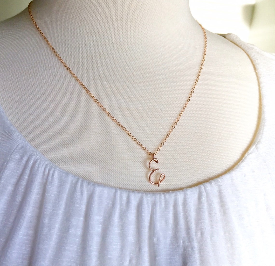 Rose Gold Initial Pendant. Custom Pendant. Personalized 14k | Etsy