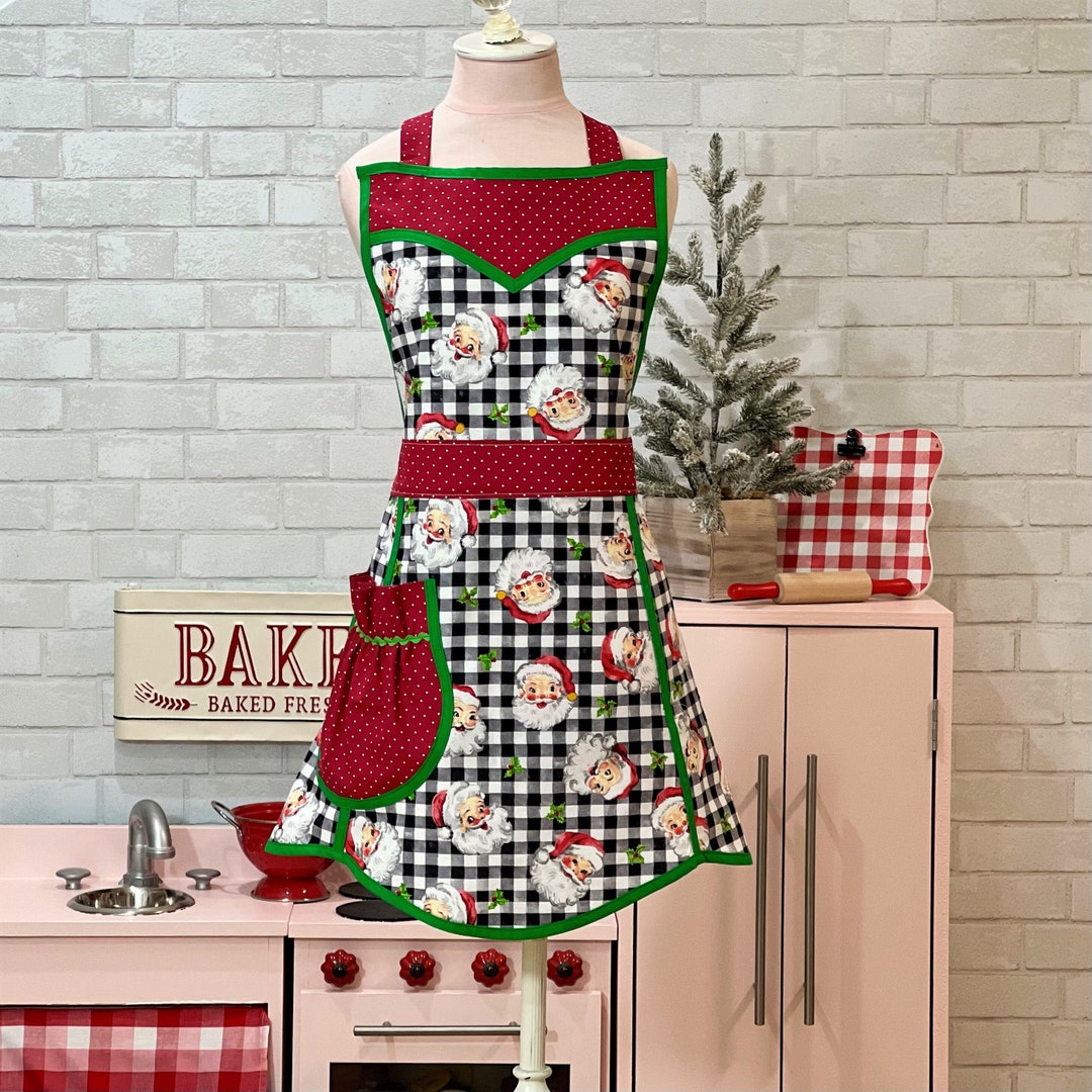 Women's Christmas Apron, Women's Holiday Apron, Cute Retro Apron for ...