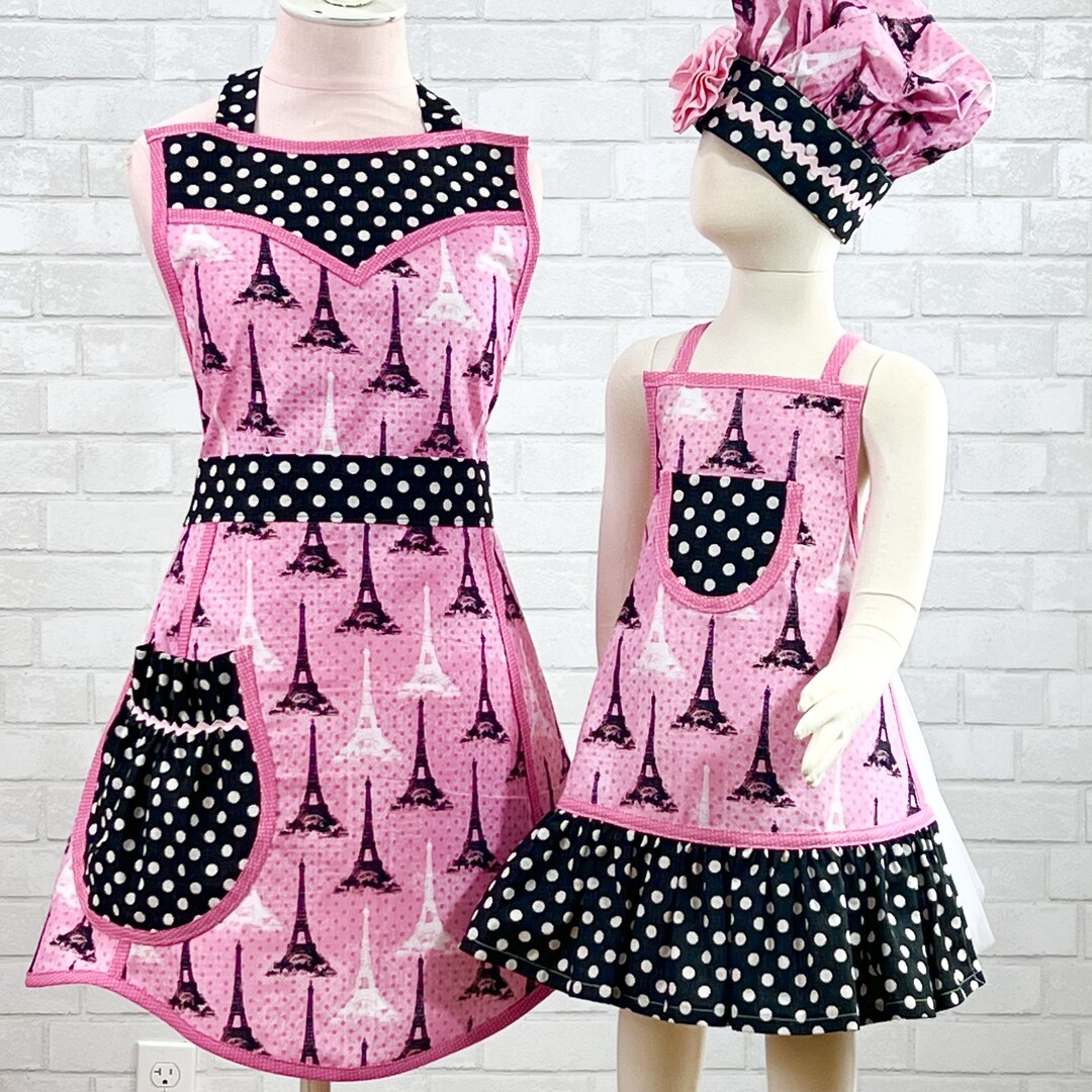Mother Daughter Baking Aprons, Matching Mommy and Me Apron Set, Paris ...