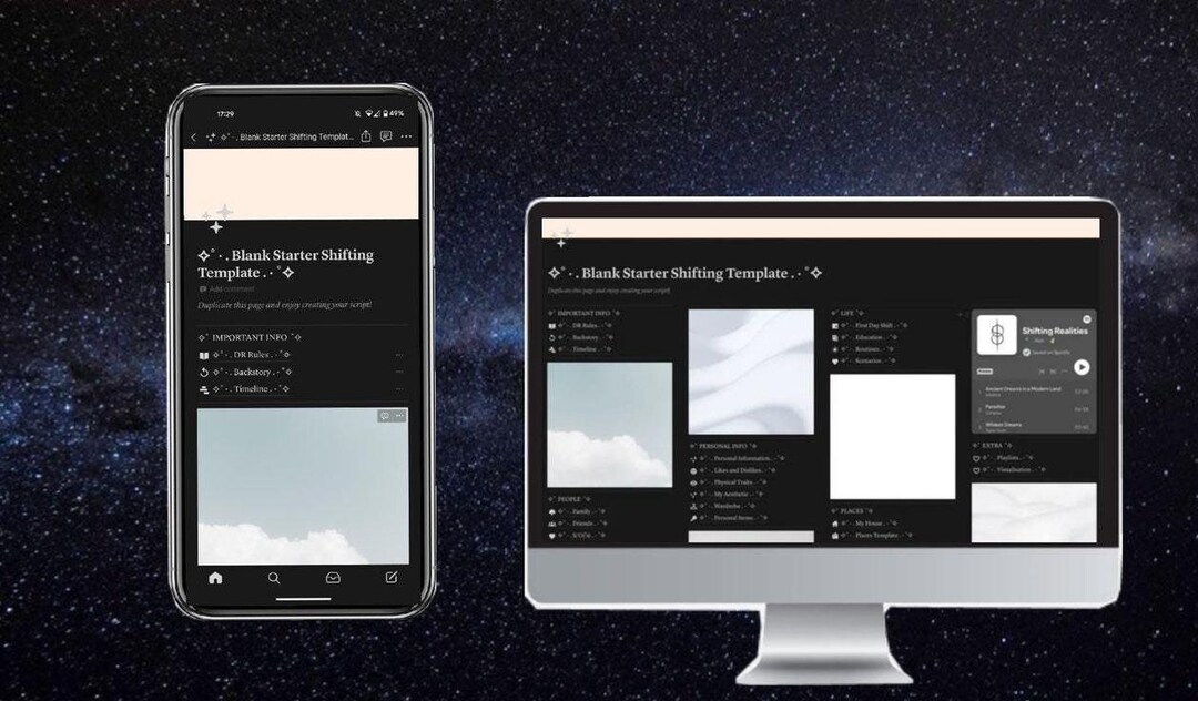 Reality Shifting Script Starter Template on Notion. - Etsy