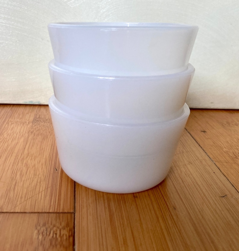 Vintage Milk Glass Small Bowls Set of Three Milkglass Custard Cups by ...