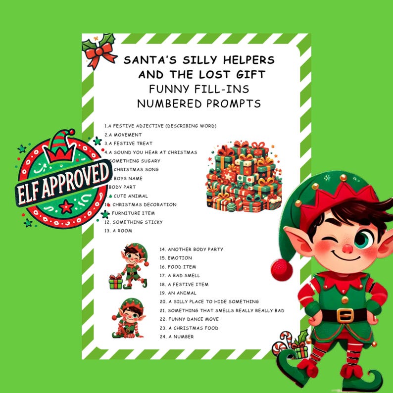 Christmas Mad Libs, Funny Fill Ins, Printable Family, Kids, Teens ...