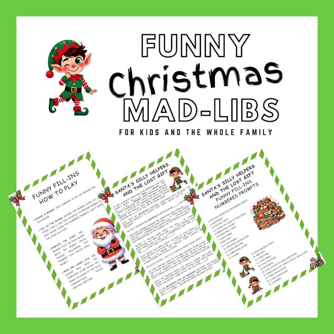 Christmas Mad Libs, Funny Fill Ins, Printable Family, Kids, Teens ...