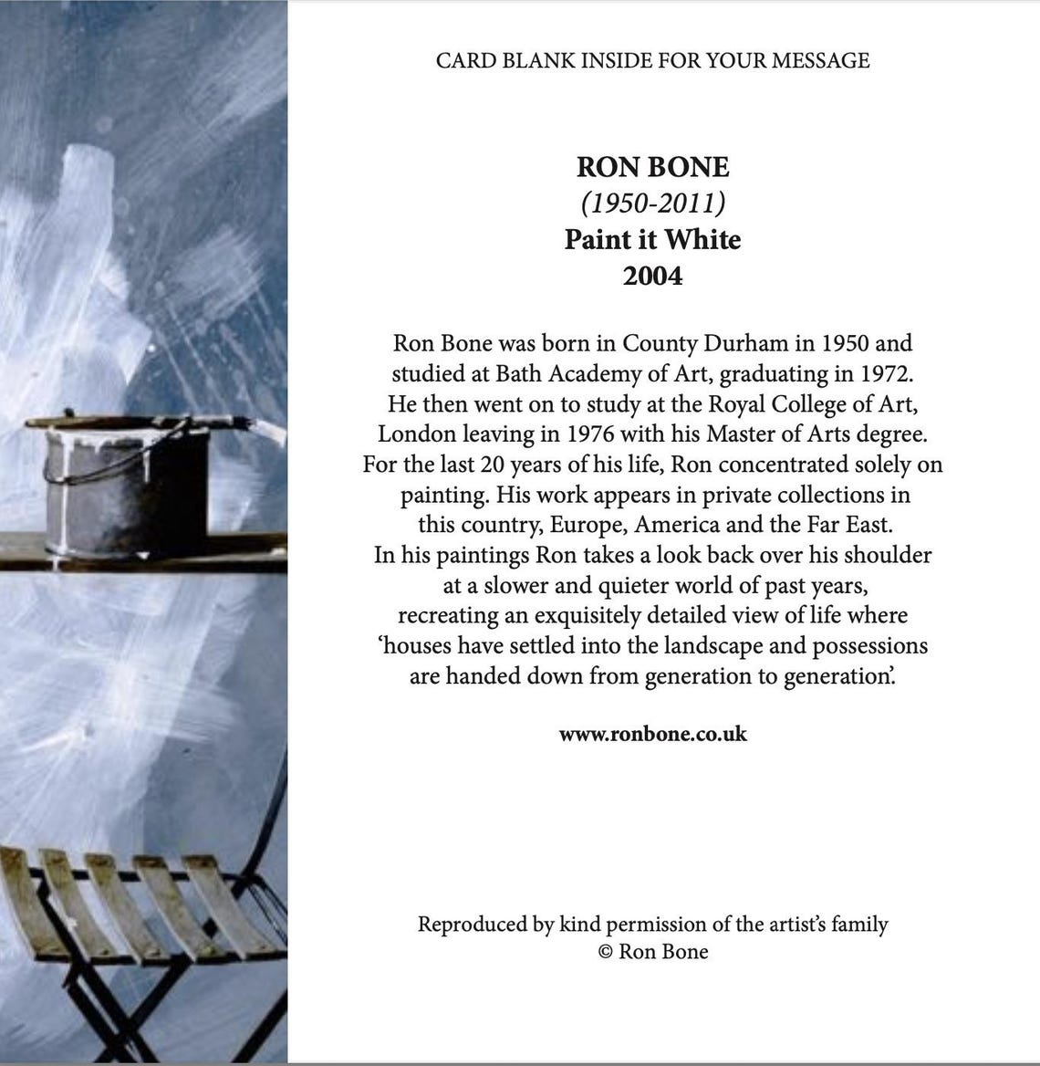 Blank Fine Art Greetings Card for All Occasions. Based on 'paint It ...