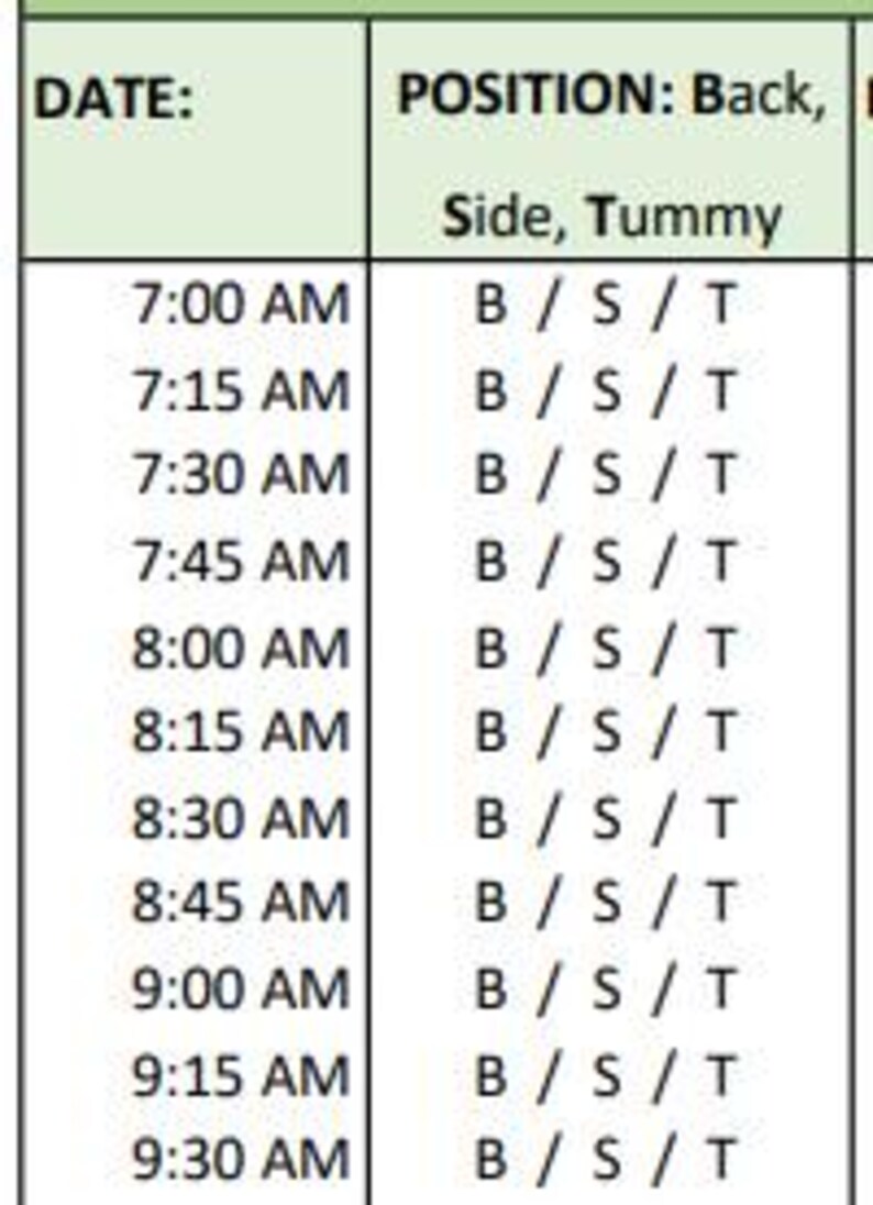 Infant Safe Sleep Log – Printable Excel Chart for Daycare Sleep Checks ...