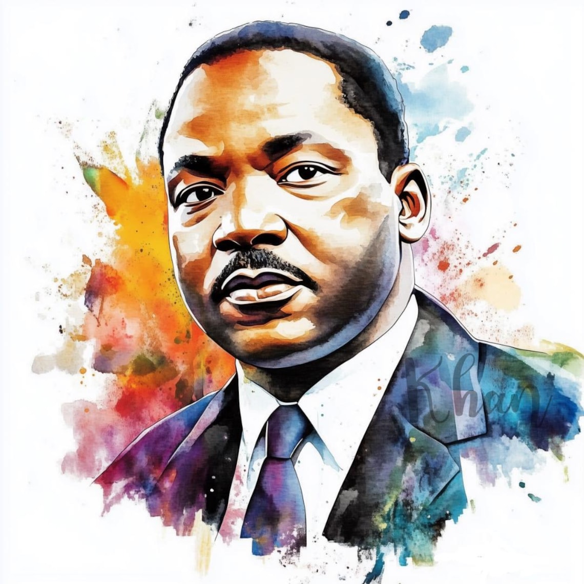 Martin Luther King PNG, MLK PNG, Watercolor Mlk Png, I Have a Dream ...