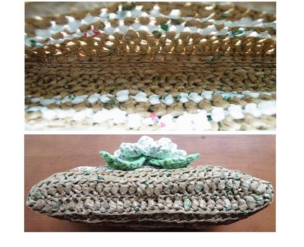 Crochet Pattern - Recylezip Plarn Pouch With Flower Crochet Pattern ...