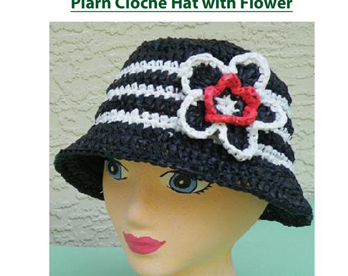Plarn Cloche Hat With Flower Crochet Pattern ...a Treasury - Etsy