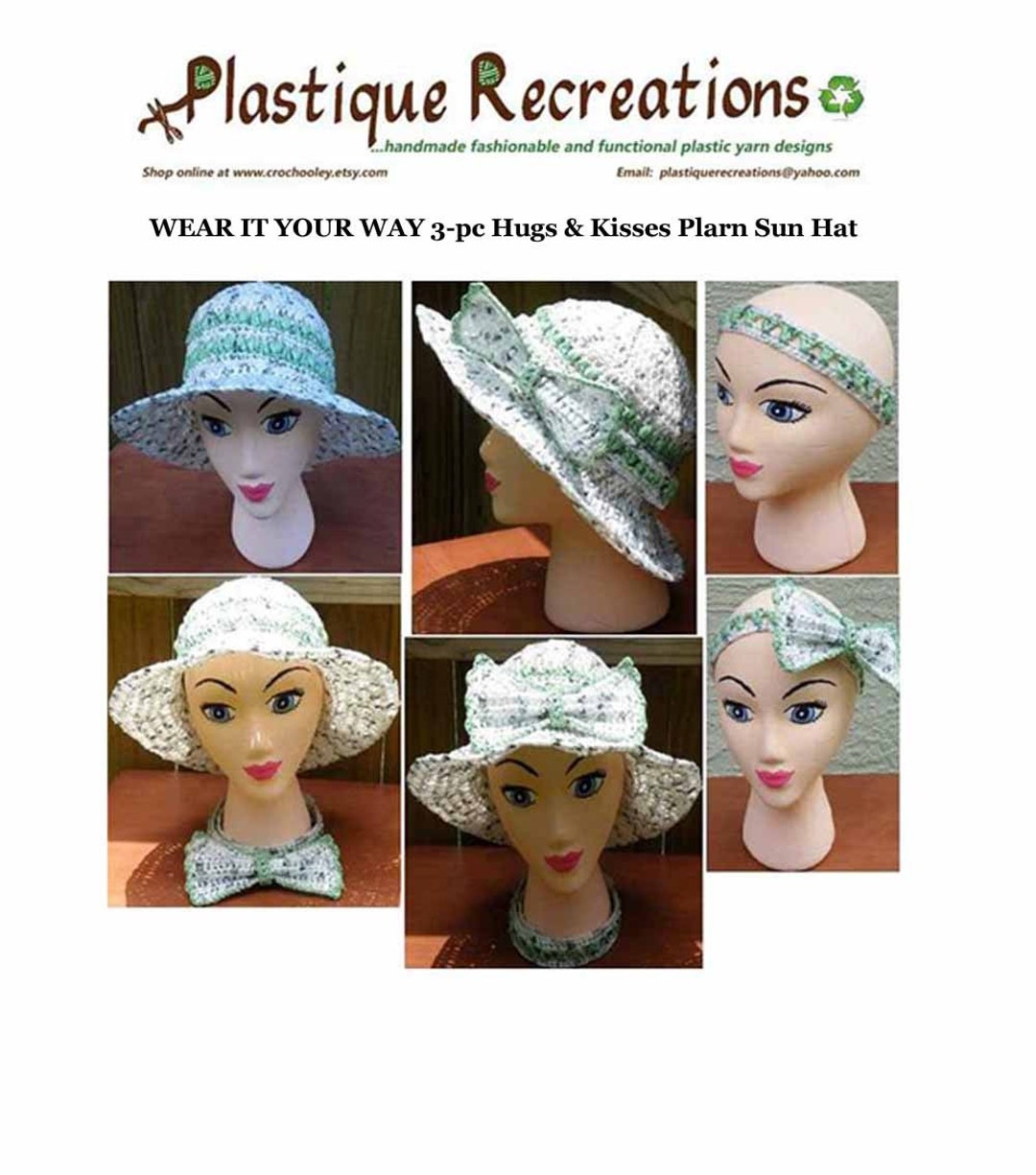 Plarn Hat Sun Hat With Wide Brim Crochet Pattern - Etsy