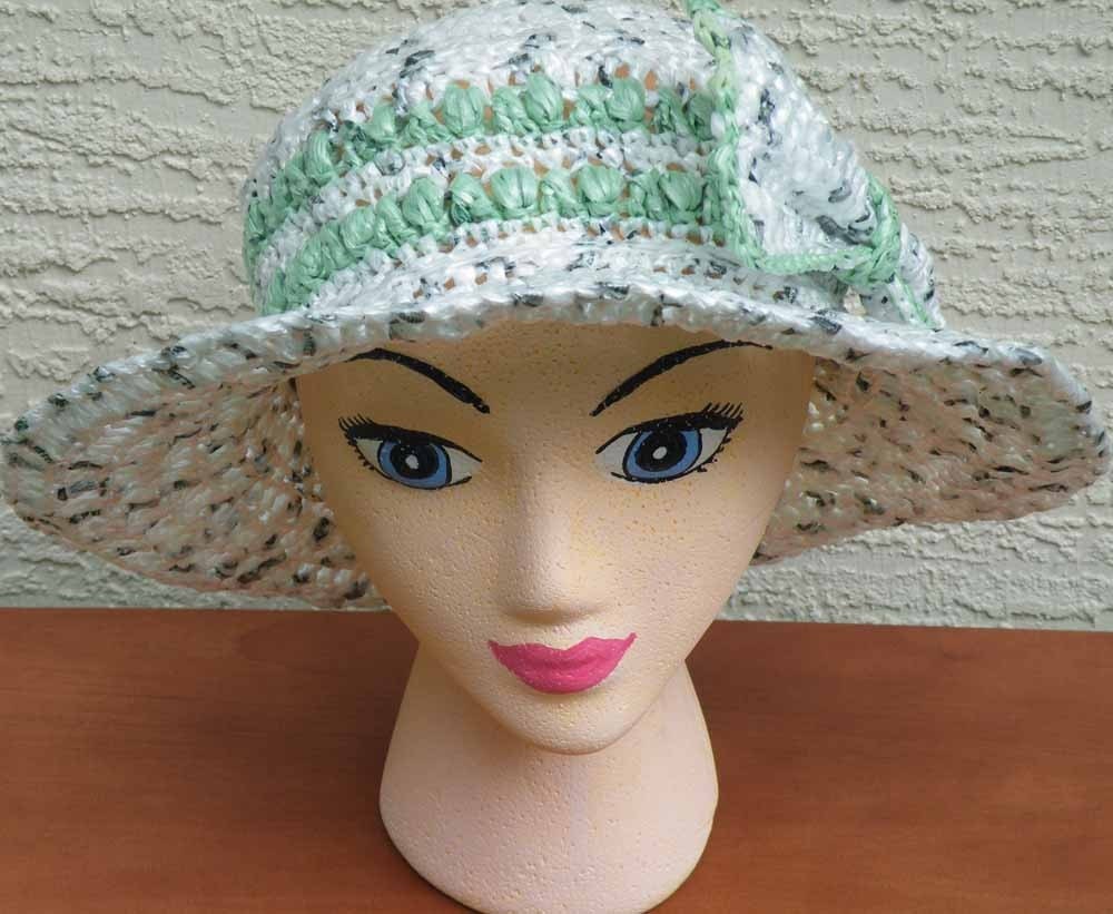 Plarn Hat Sun Hat With Wide Brim Crochet Pattern - Etsy