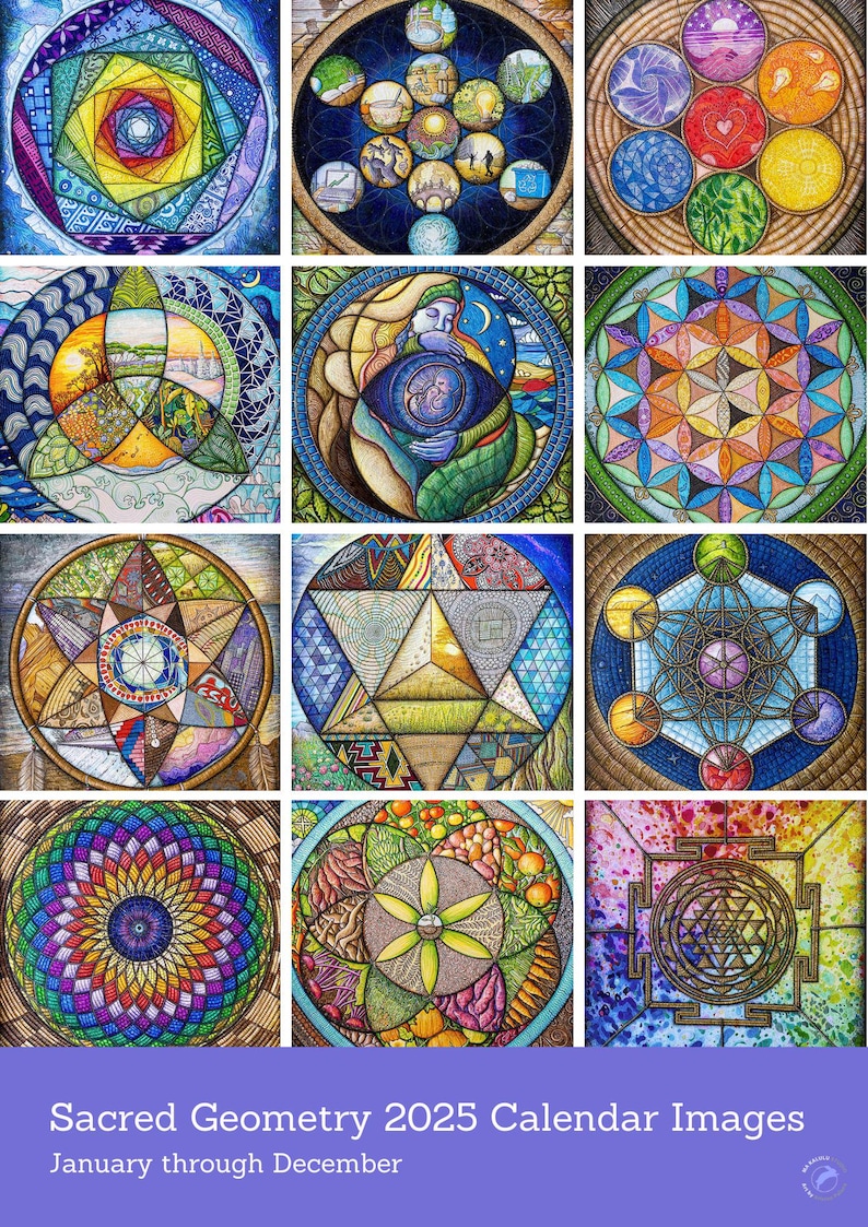 Sacred Geometry (EU & Rest of World) 2025 Wall Calendar -art by Kristen ...