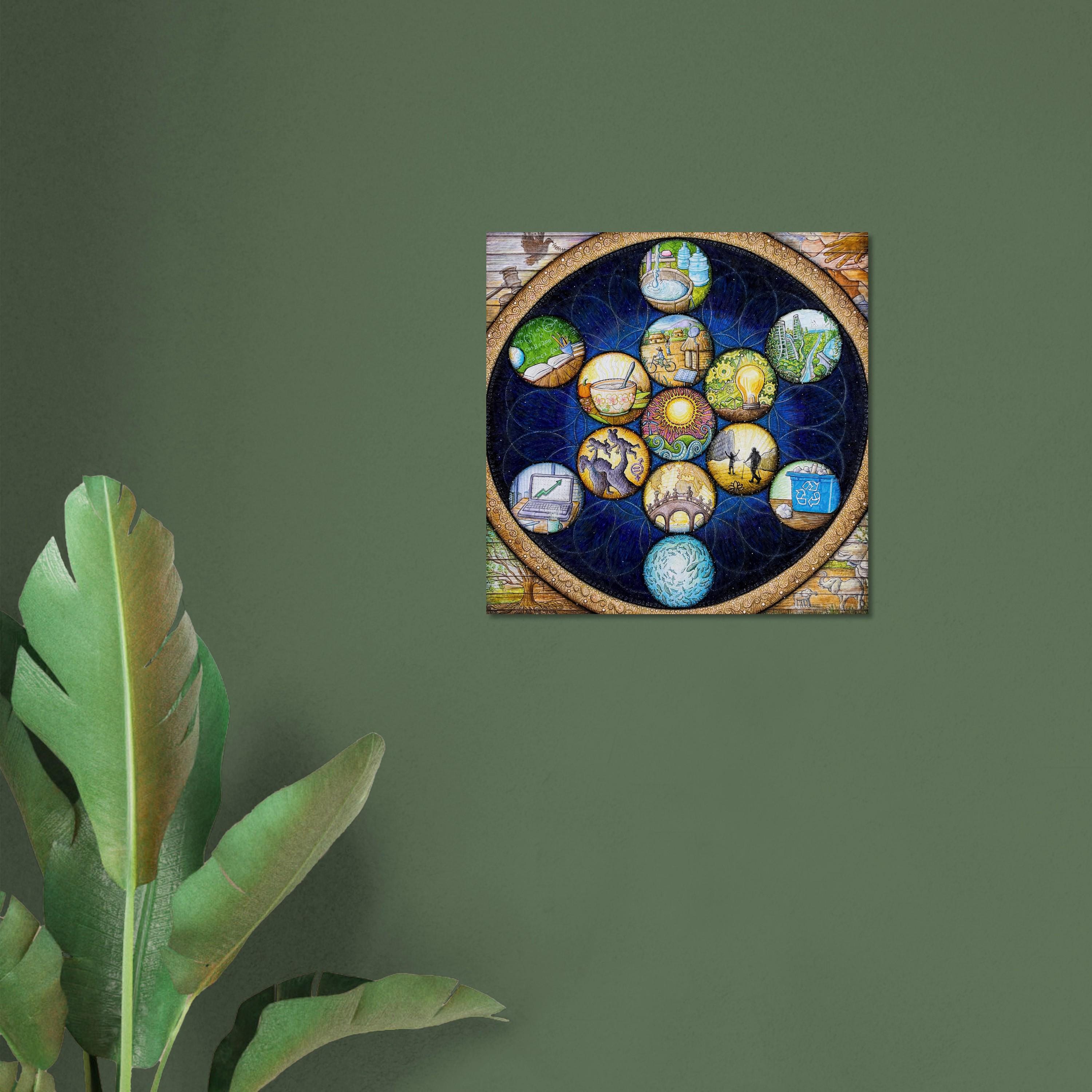17 Sustainable Development Goals Poster, Sacred Geometry Vision Print ...