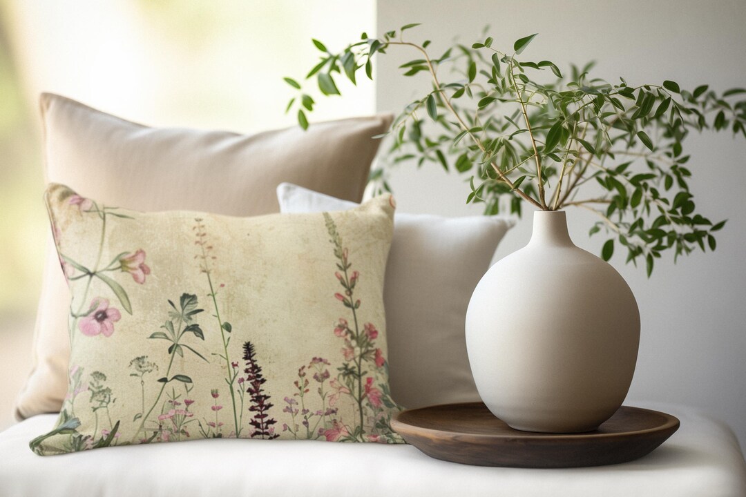 Decorative Square Pillow - Floral - Etsy