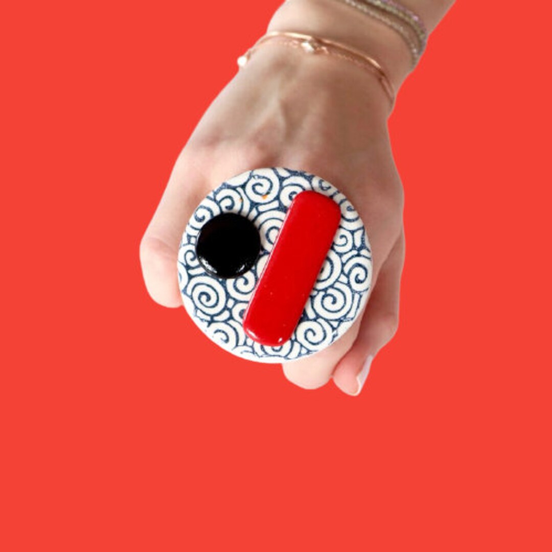 Ceramic Ring, Statement Ring, Ceramic Jewelry, Unique Jewelry, Black ...