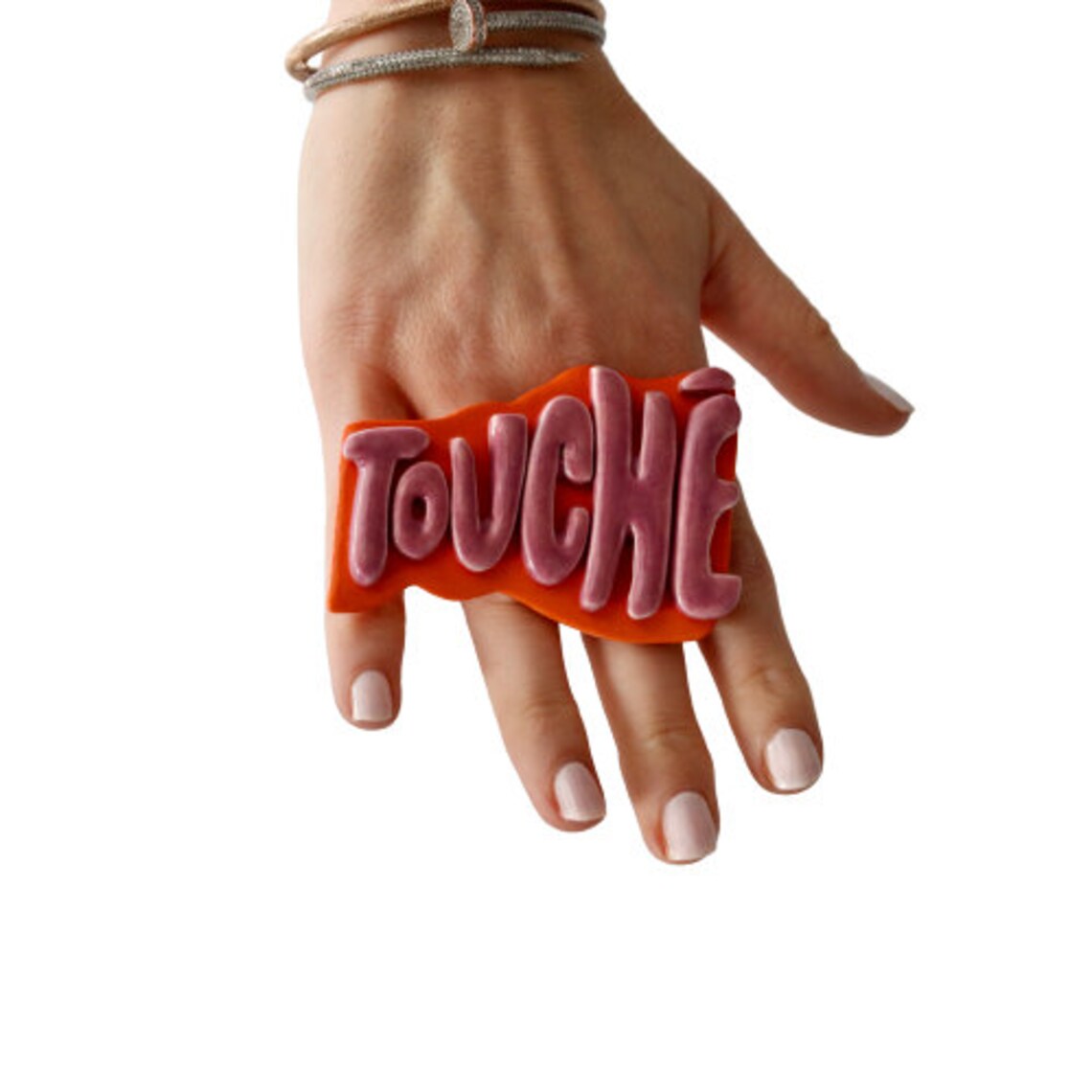 Double Finger Ring Wearable Art Ring Ceramic Jewelry Two | Etsy