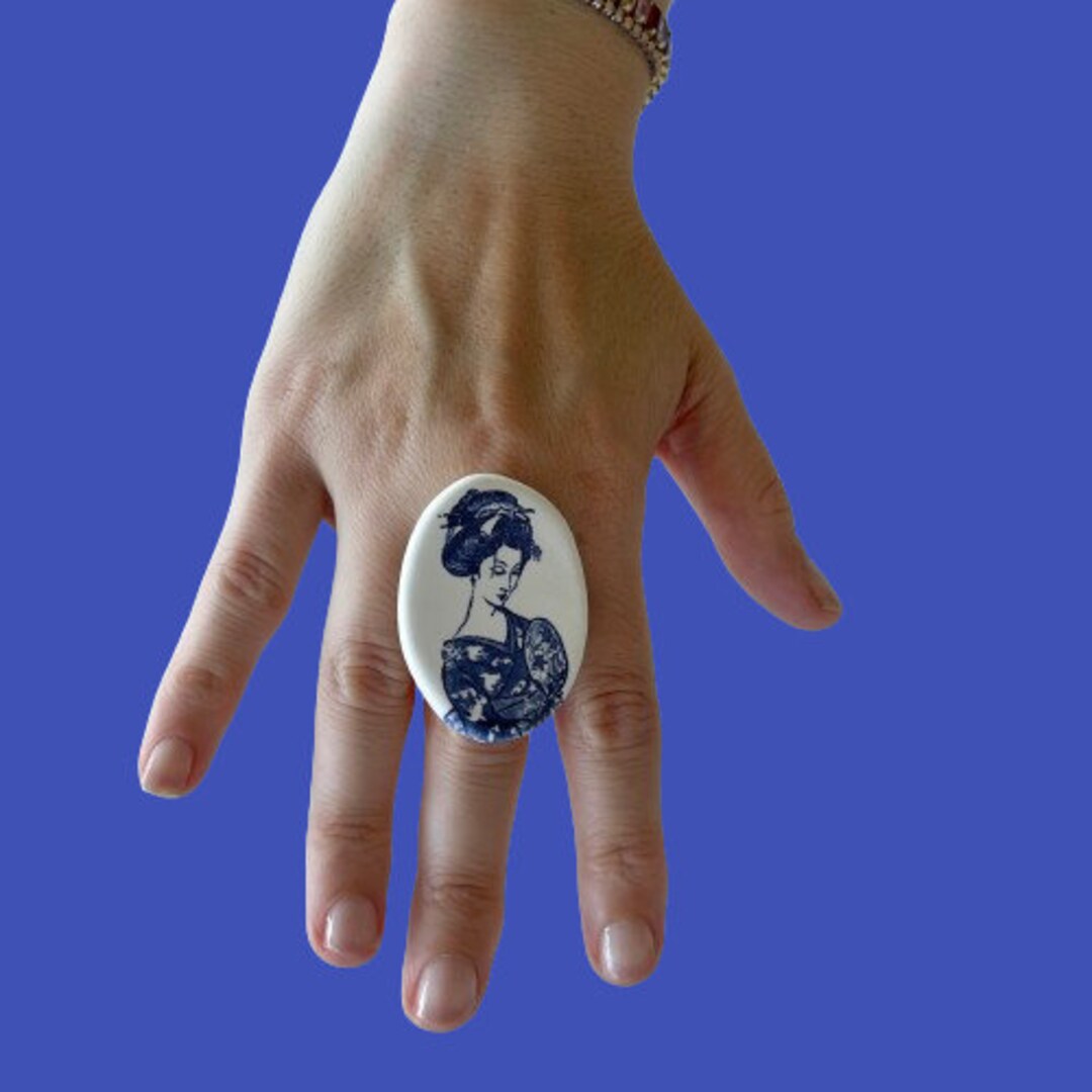Geisha Girl Ring, Fashion Ring, Womens Jewelry, Portrait Jewelry ...