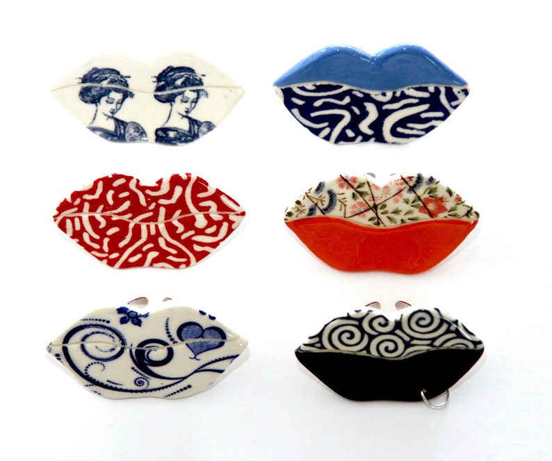 Lip Ring Ceramic Ring Fall Fashion Statement Ring Lip Art | Etsy