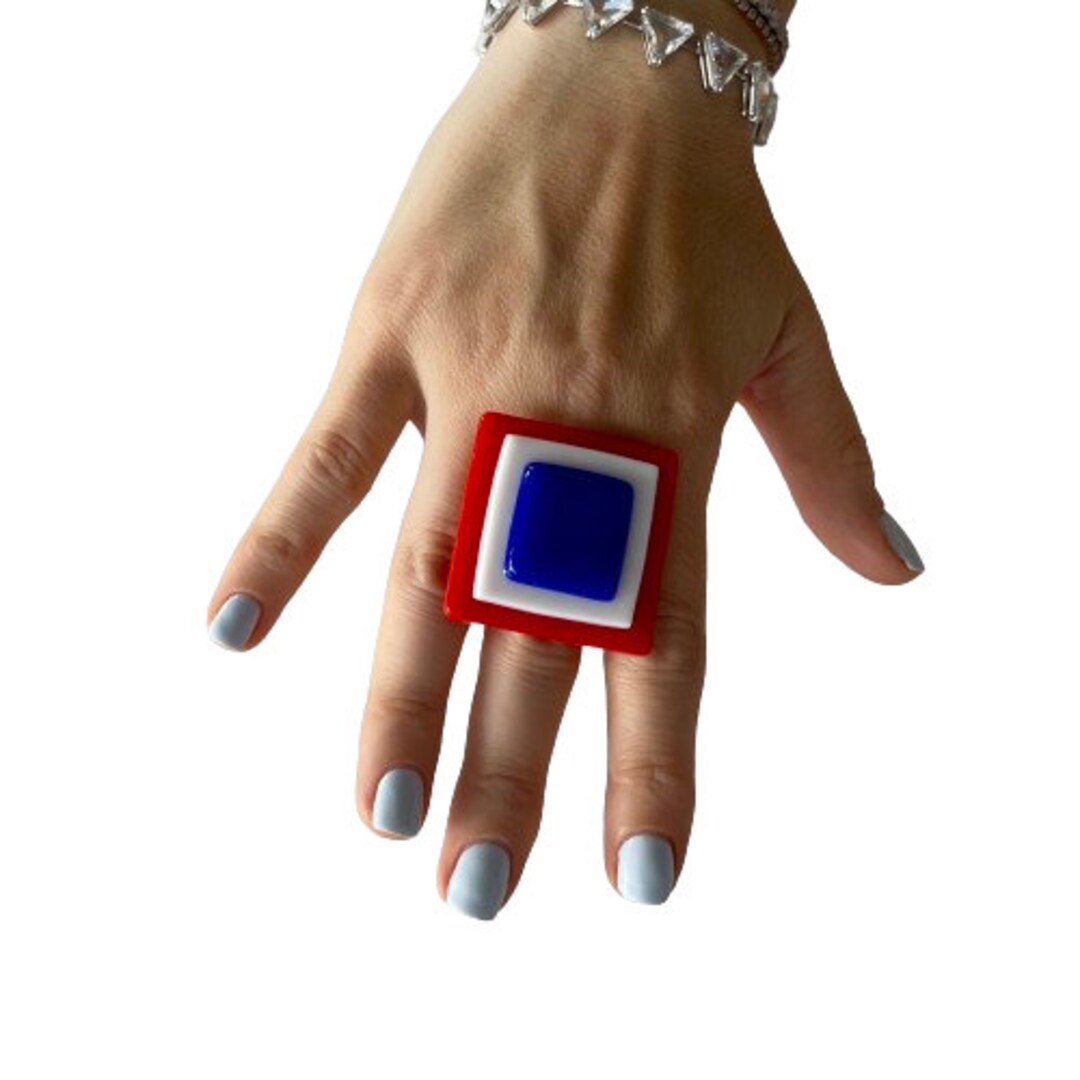 Patriot Ring, USA Ring, Independence Day, July 4th, Red, White and Blue ...