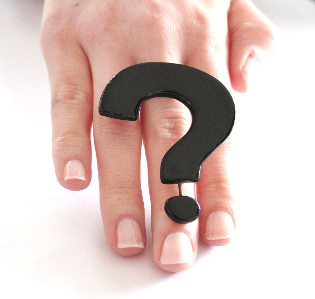 Symbol Ring, Question Mark, Ceramic Ring, Ceramic Jewelry, Statement ...