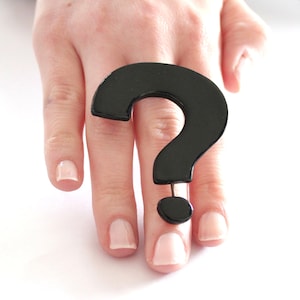 Symbol Ring, Question Mark, Ceramic Ring, Ceramic Jewelry, Statement ...
