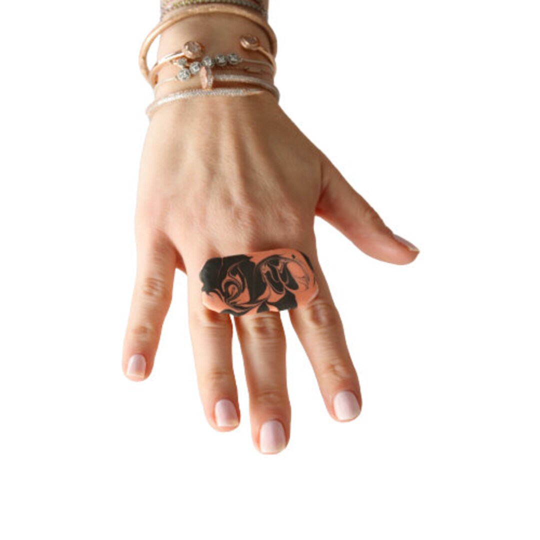 Ceramic Ring - Marble Ring, Porcelain Ring, Ceramic Jewelry, Big Ring ...