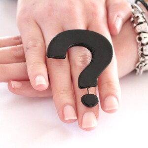 Symbol Ring, Question Mark, Ceramic Ring, Ceramic Jewelry, Statement ...