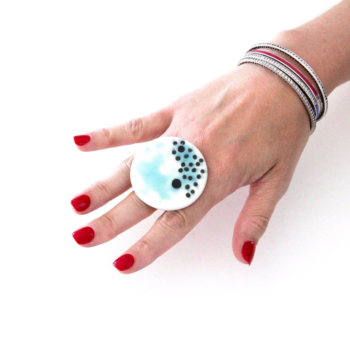 Big Ring Boho Jewelry Ceramic Statement Ring Ceramic Ring | Etsy