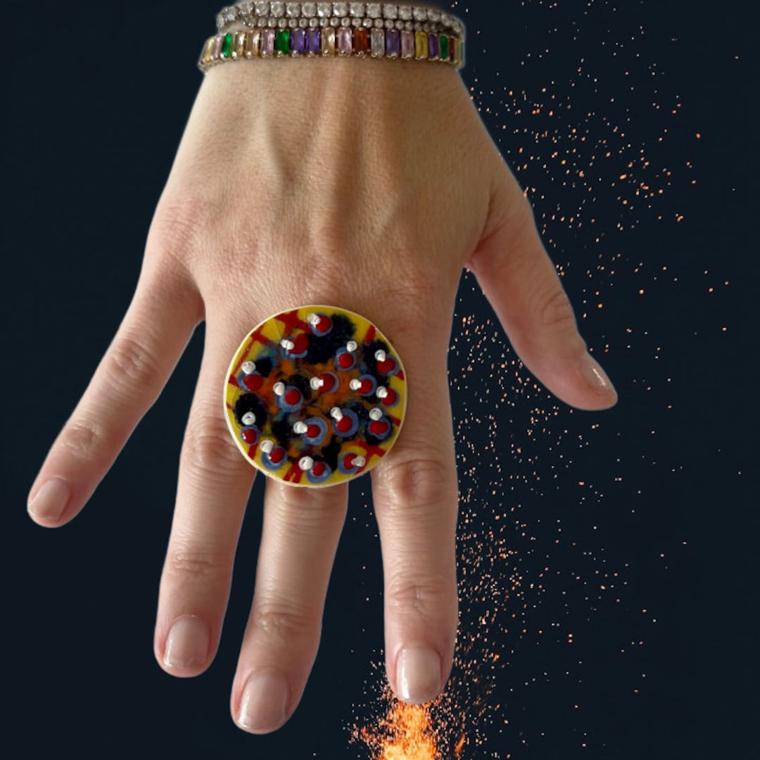 Ceramic Ring, Abstract Art, Statement Ring, Australian Art Fashion Ring ...