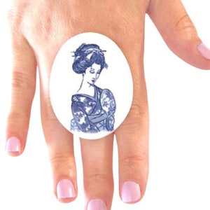 Geisha Girl Ring, Fashion Ring, Womens Jewelry, Portrait Jewelry ...