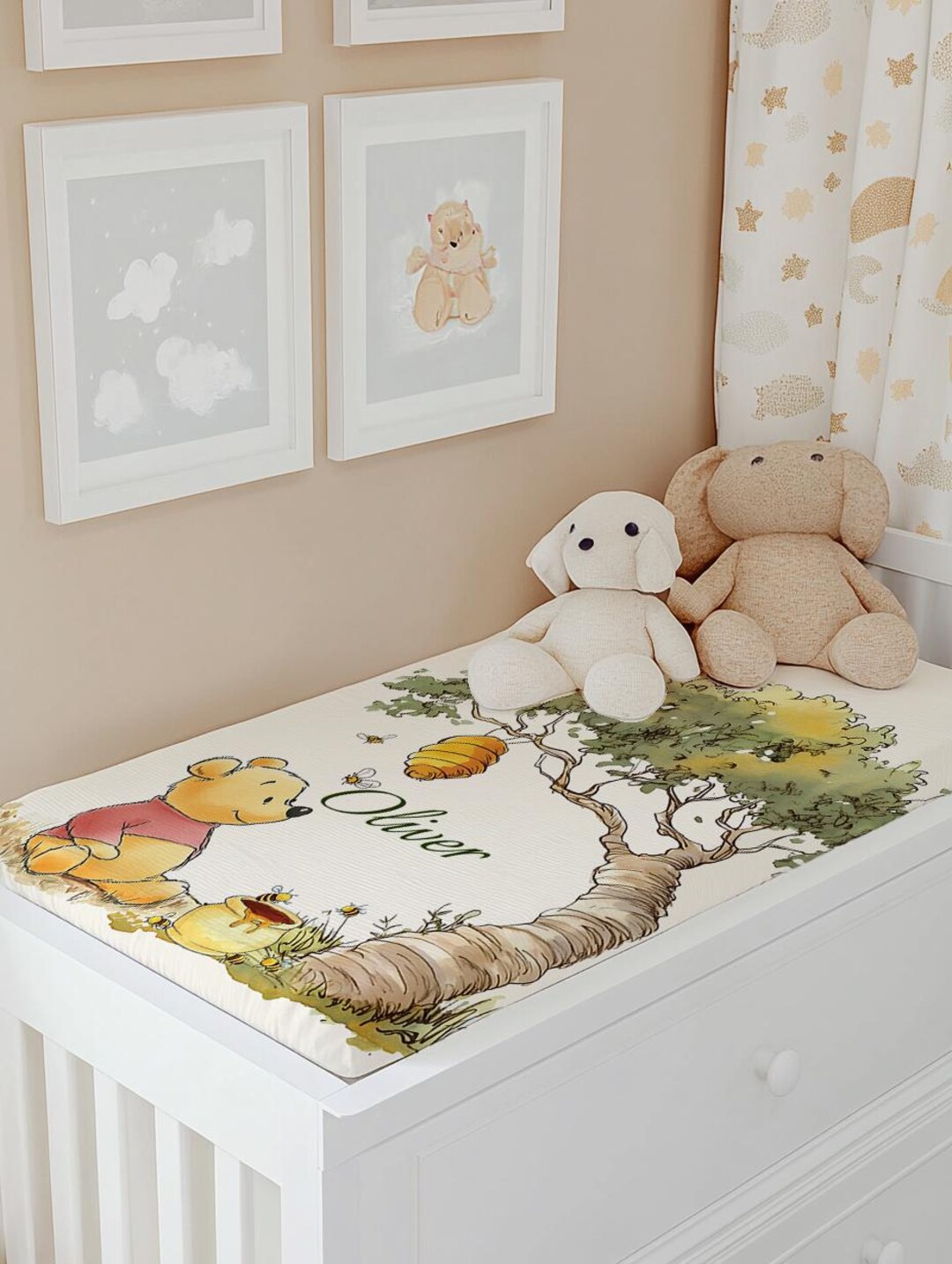 Personalized Winnie the Pooh Changing Pad Cover – Custom Baby Changing ...