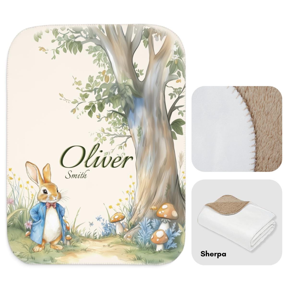 Personalized Peter the Rabbit Baby Blanket – Soft Fleece Nursery ...