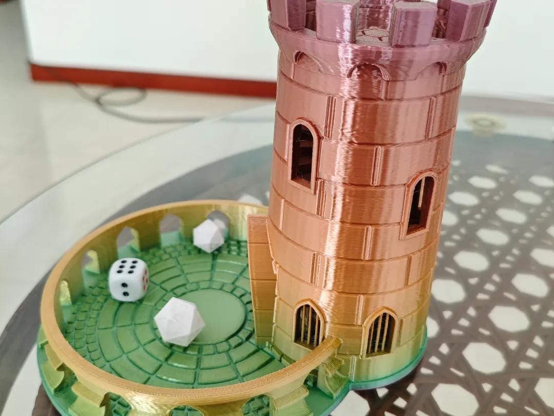 Dice Tower, Compact RPG Dice Roller, Tabletop Game Accessory - 3D ...
