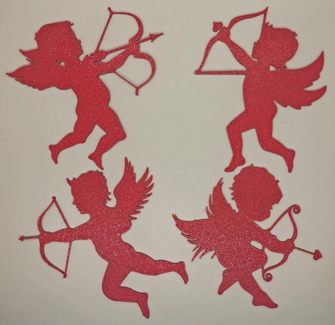 Cutouts for Valentines Day DIY Decor, Romantic Crafts, Heart & Cupid ...