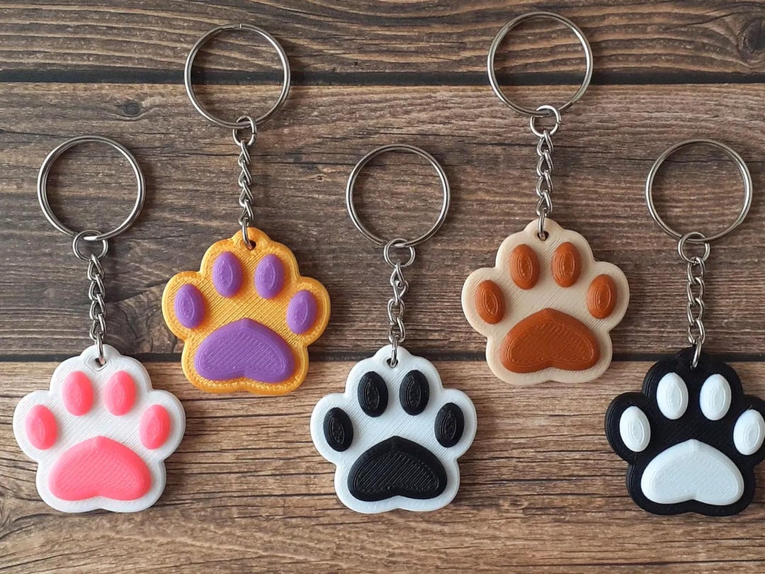 Animal Paw Keychain – 3D Print File for Bambulab A1 & A1 Mini, Cute and Stylish Accessory ...