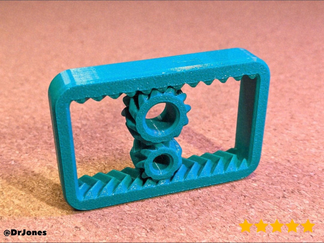 Gear Rail Fidget Toy, Print-in-place Moving Gears in Frame - Blender ...