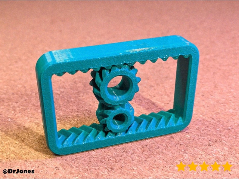 Gear Rail Fidget Toy, Print-in-place Moving Gears in Frame - Blender ...