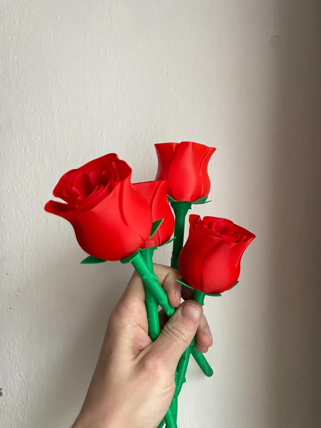Beautiful Rose With Stem – 3D Print File for Bambulab A1 & A1 Mini ...
