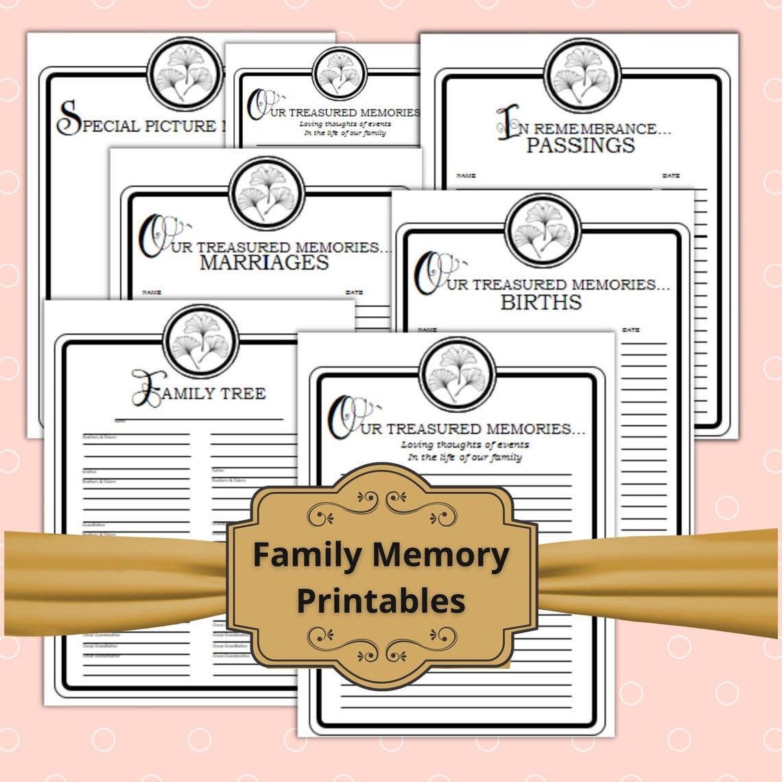 Family History Printable, Genealogy, Favorite Photos, Treasured ...