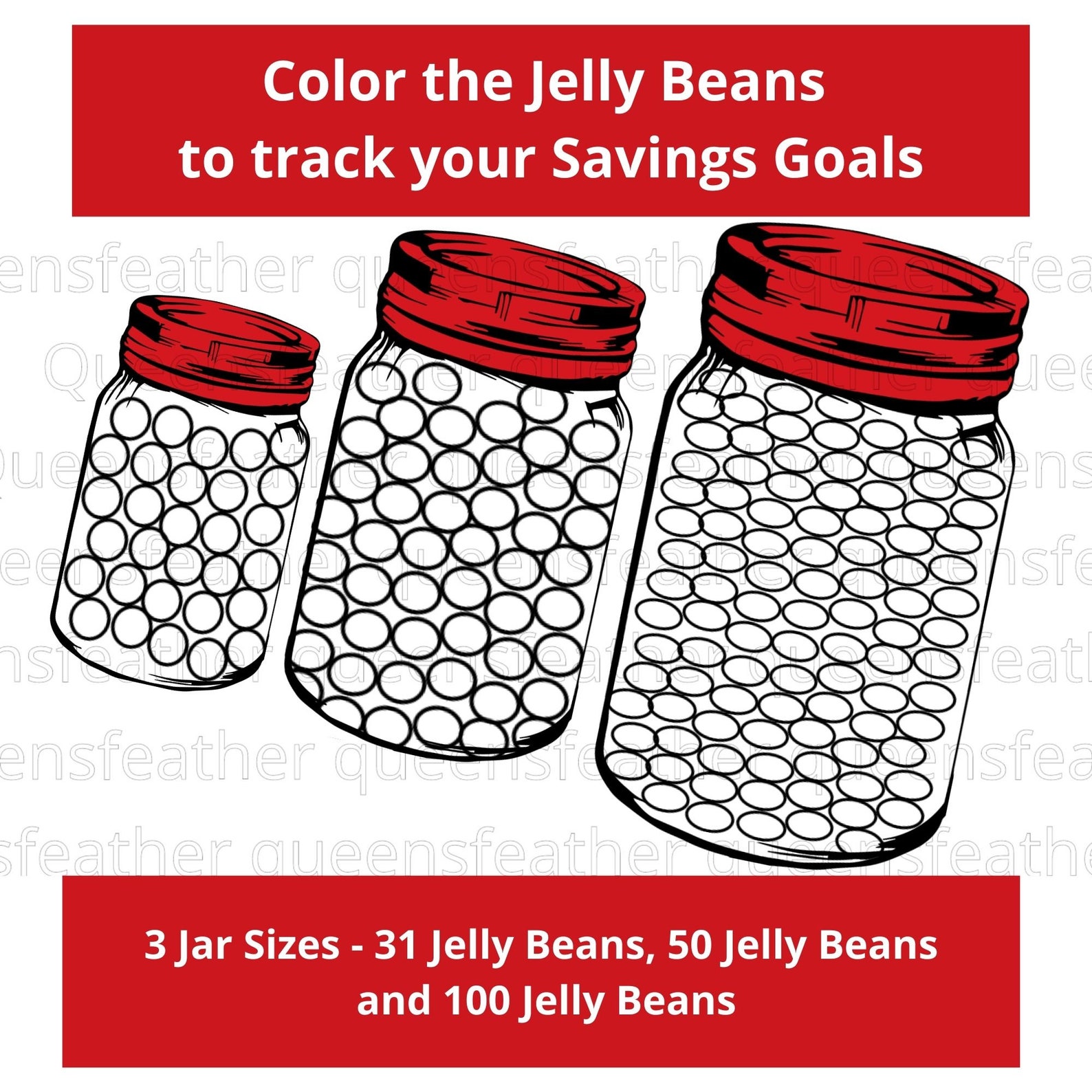 Savings Tracker Printable Mason Jars, Color in Your Financial Goals ...