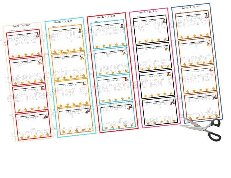 Printable Book Tracker Bookmark, Digital Bookmarks, Bookmarks for ...