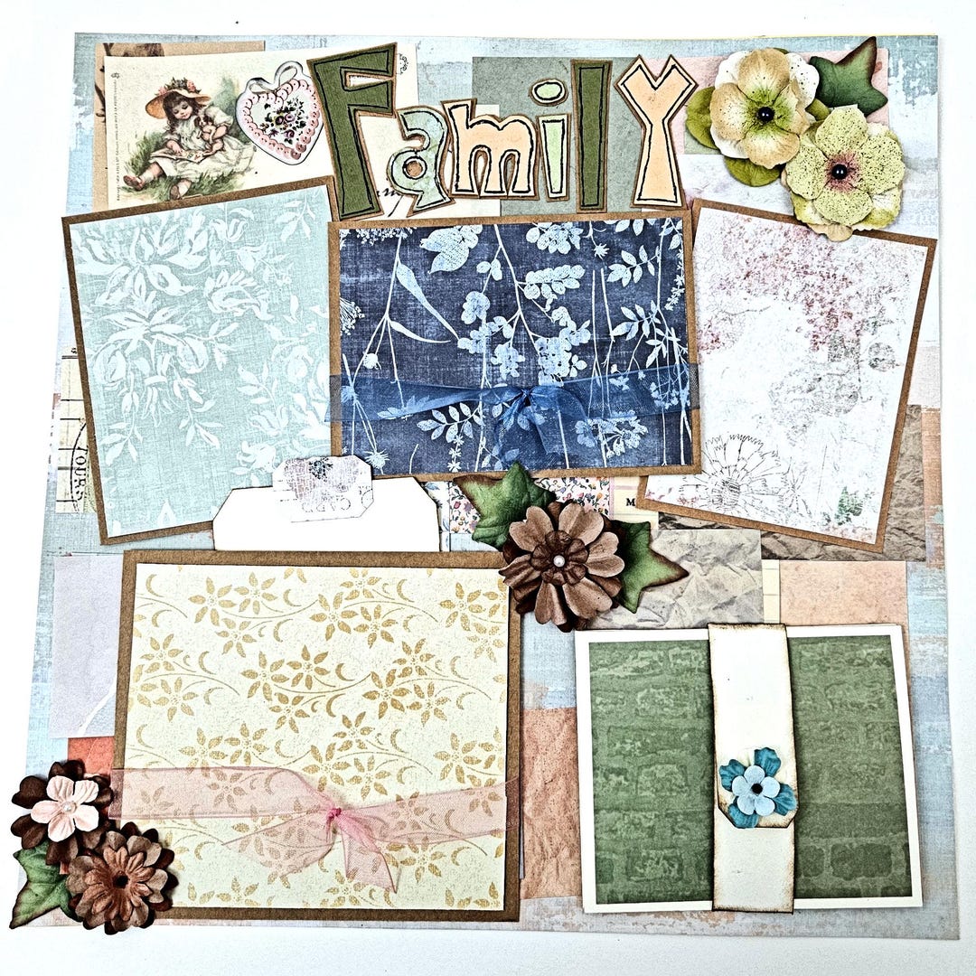 Family 12x12 Scrap Pages, Home Memories, Premade Scrapbook Page, Easy ...