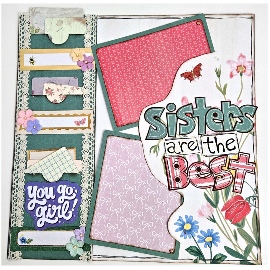 Sister Scrapbook Page, 12x12 Page, Birthday, Large Scrapbook ...