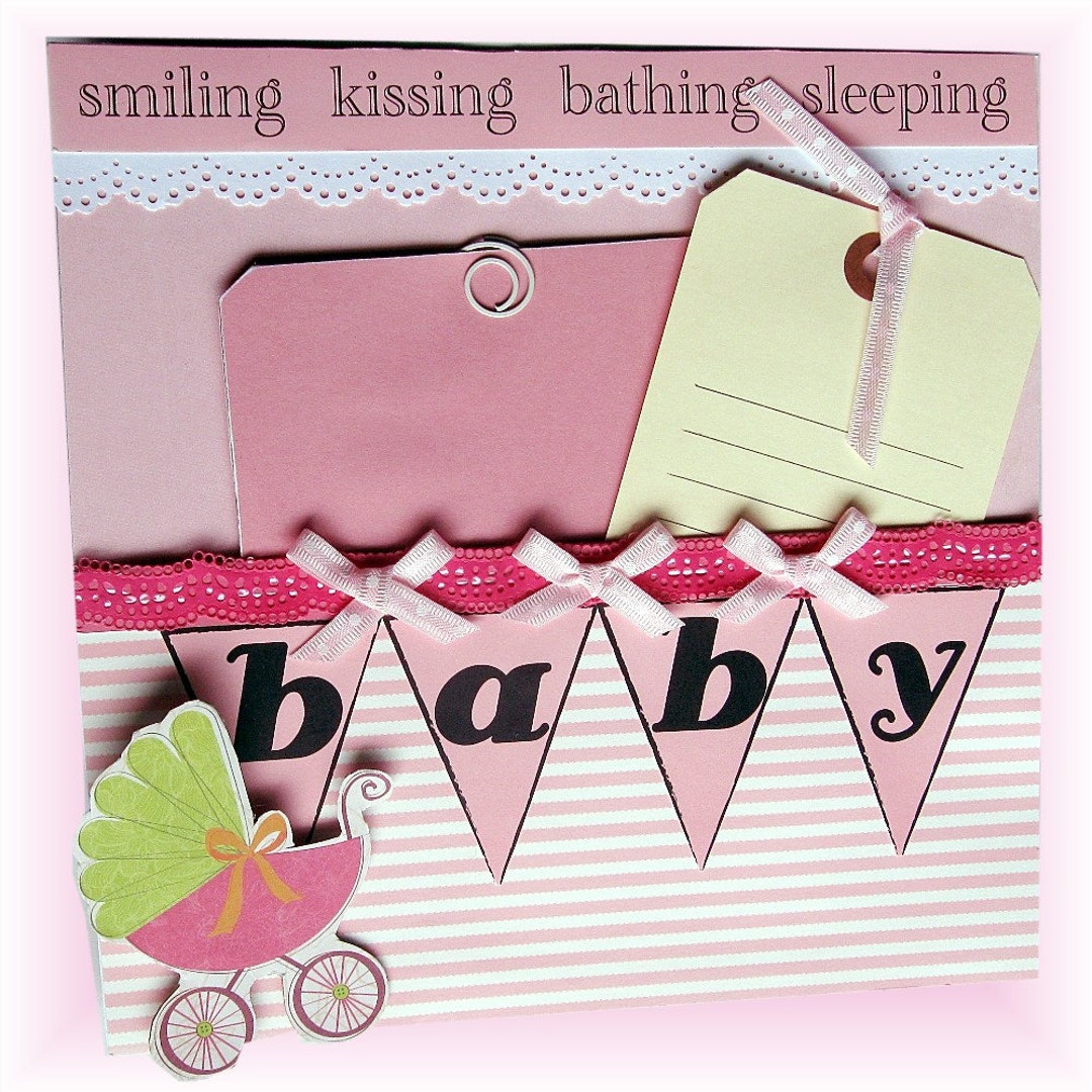 Premade Baby Girl Scrapbook Page: Desktop Photo Frame - Etsy