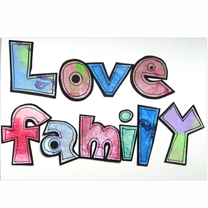 Doodle Letters Family Scrapbook Titles & Custom Phrases, Handmade ...