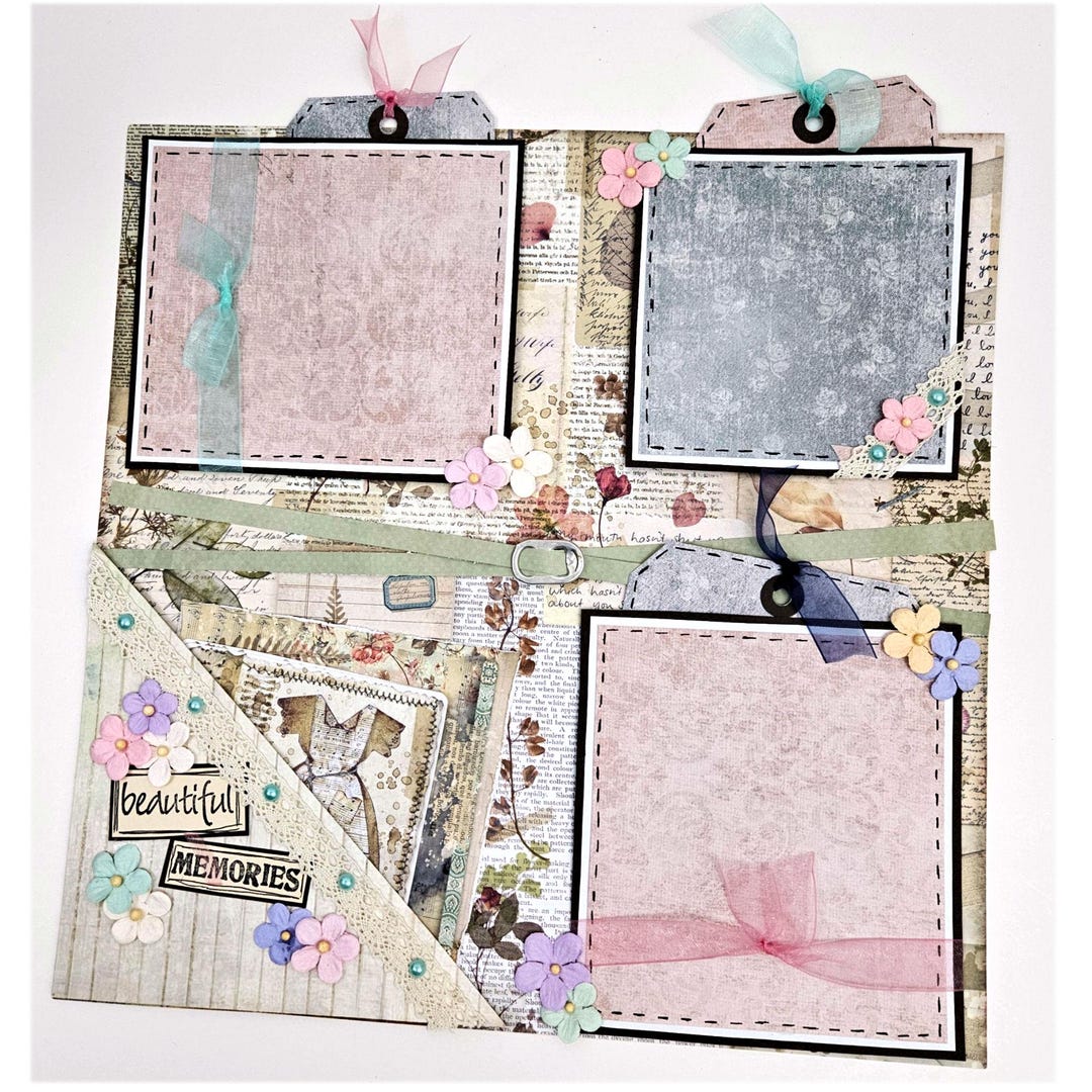 Memories 12x12 Scrap Page, Home Memories, Premade Scrapbook Page, Easy ...