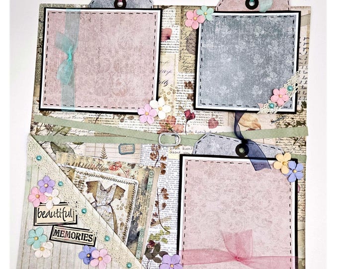Memories 12x12 Scrap Page, Home Memories, Premade Scrapbook Page, Easy ...