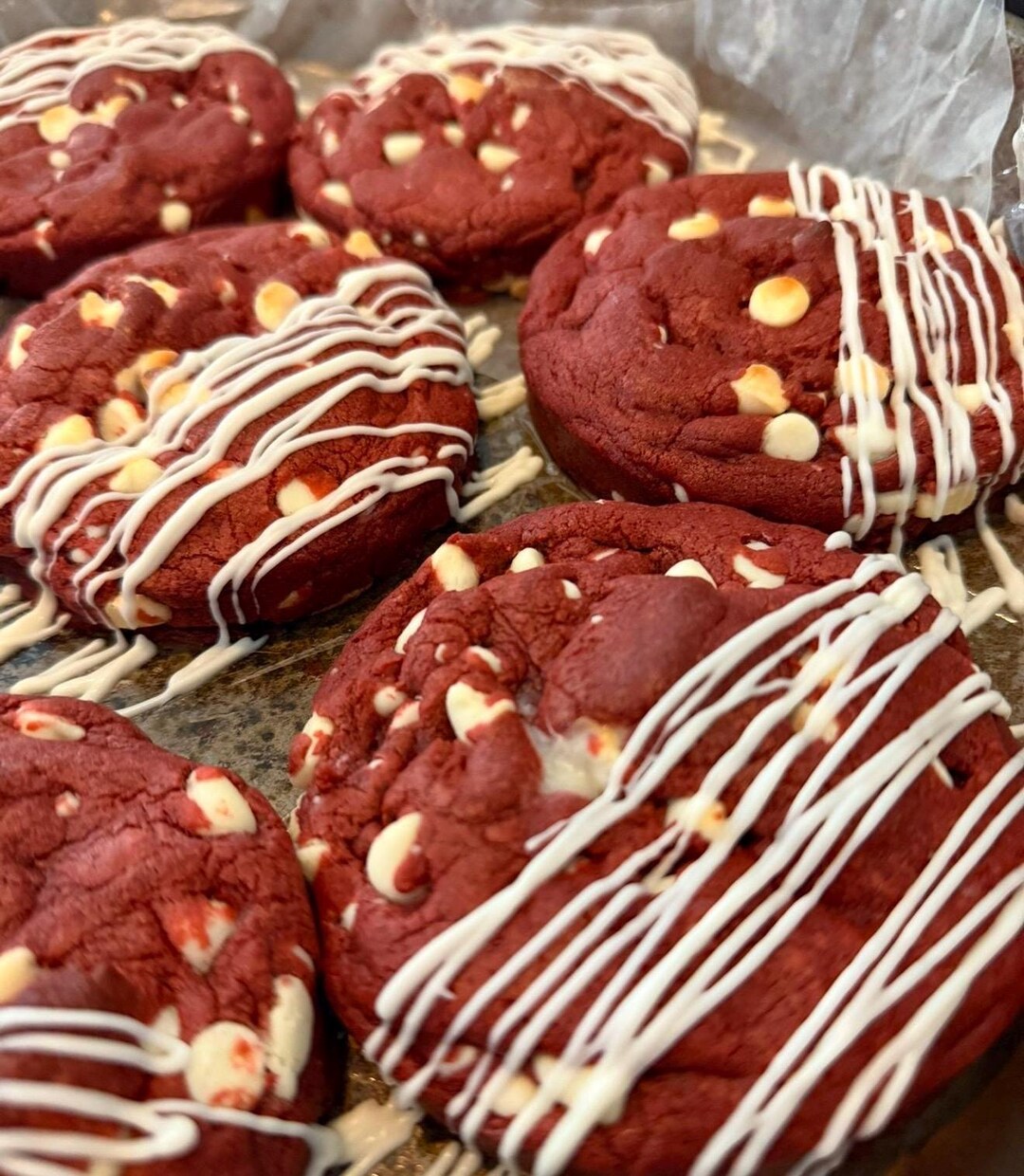 Red Velvet Cream Fantasy NY Style Cookie - Etsy