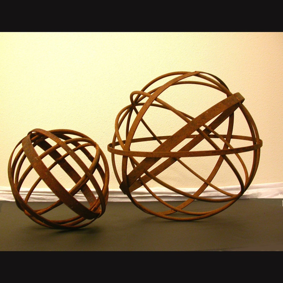 Metal Garden Sphere 14" Diameter Home and Garden Decor Ball Sculpture ...