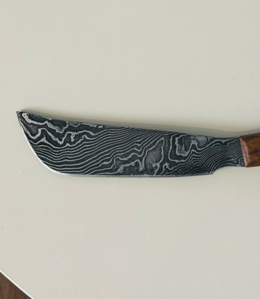 Damascus Mini Machete Kitchen Knife Handmade - Etsy