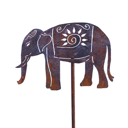 Elephant Metal Garden Art Stake Home Garden Decor Free - Etsy